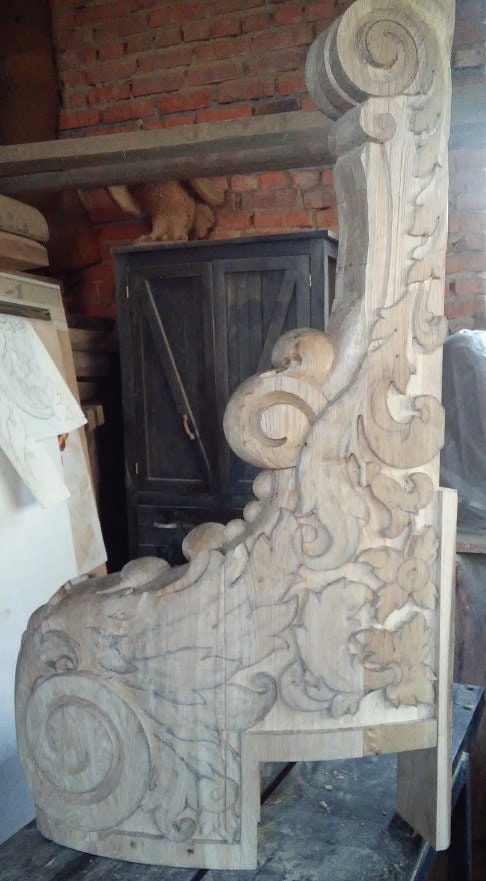 Carved Wooden Post for Stairs, Wood Carving, Wood Carving for Stairs - Etsy