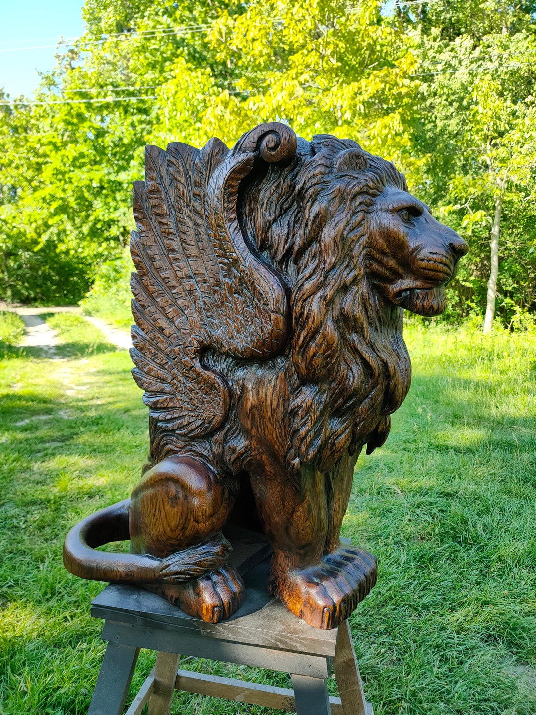 Handmade Wooden Lion Mini Bar, Art Sculpture - Etsy