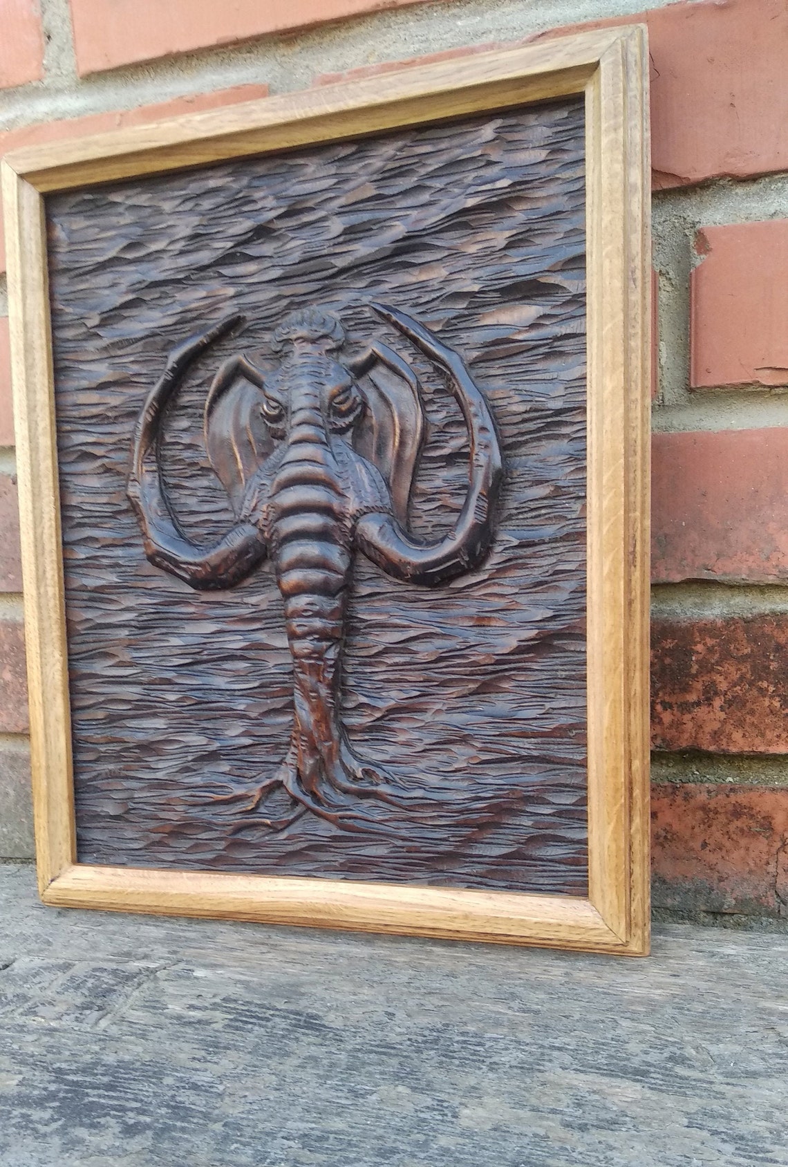 Wood Carving Cthulhu Wood Art Wood Wall Relief Wood Wall Decor Enjoy ...