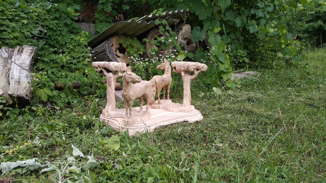 Coffee Table Wooden Table Sculpture Table Wood Carving - Etsy