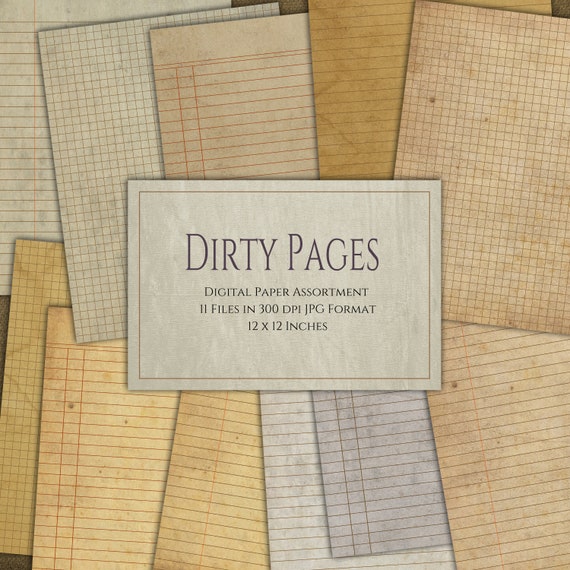 Dirty Pages Distressed Grunge Digital Ephemera Paper | Etsy