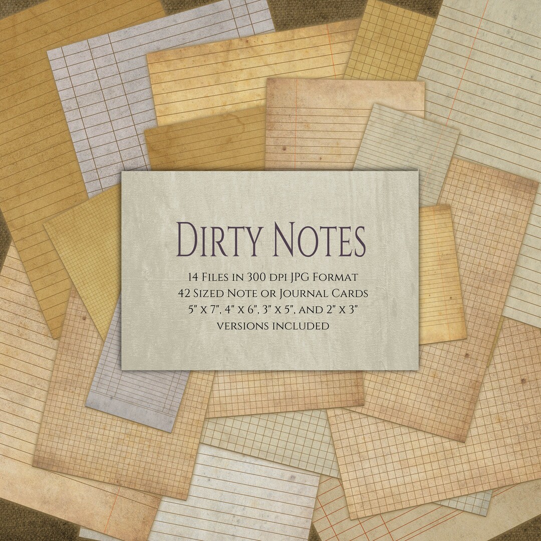 Dirty Notes - Distressed Grunge Digital Ephemera Note Paper and Junk ...