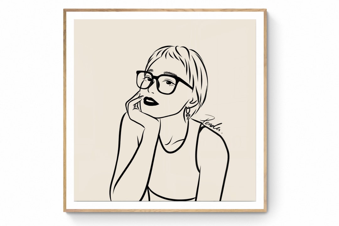 Digital Custom Line Drawing, Minimalist Illustration, Couple Portrait ...