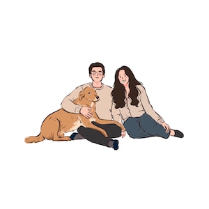Custom Hand-drawn Couple Portrait, Non-ai Cartoon Anime Caricature ...
