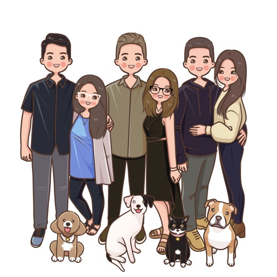 Anime Family Portrait Of 6