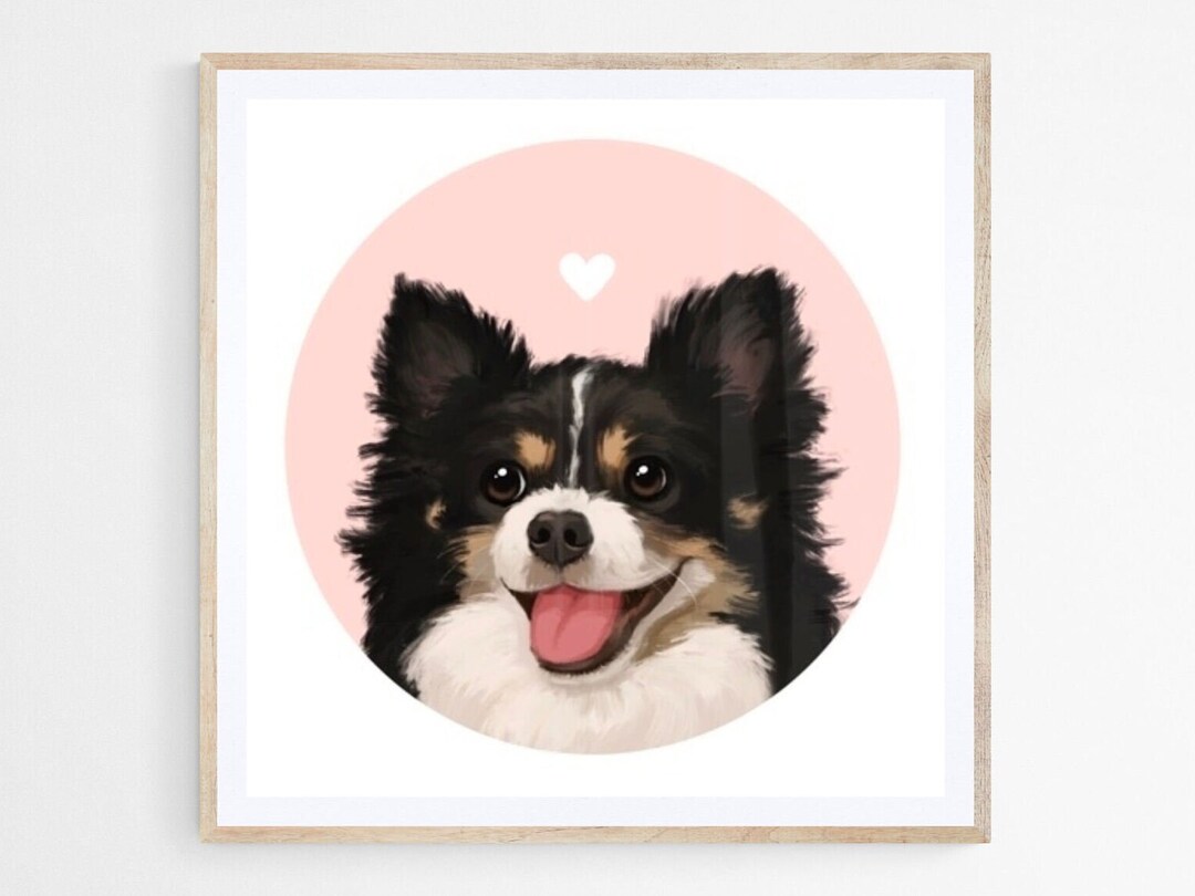 Digital Custom Dog Portrait, Puppy Painting, Pet Portrait, Custom Puppy ...