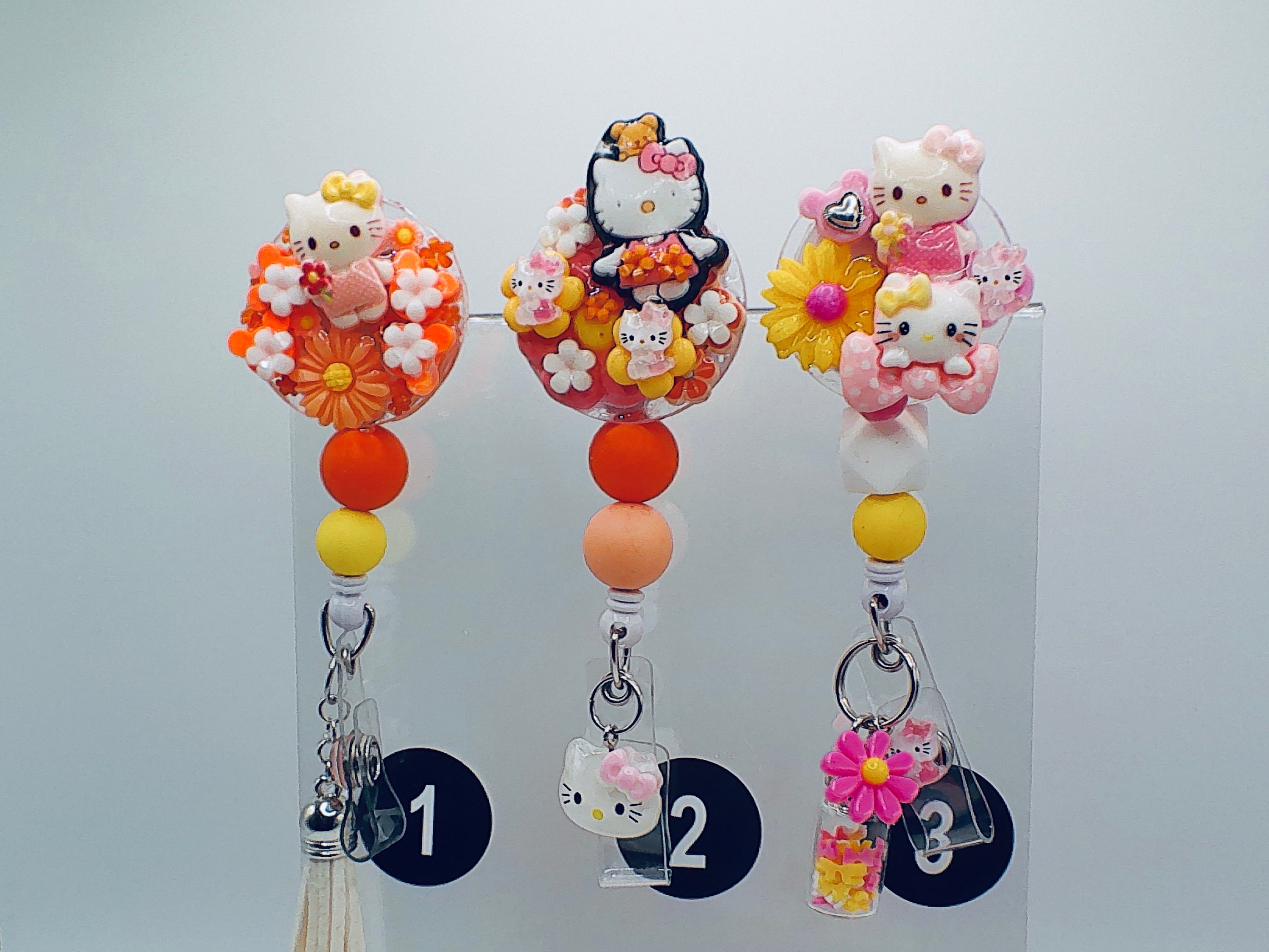 3D Sanrio Hello Kitty Tasel Flower Orange White Yelling Kawaii - Etsy