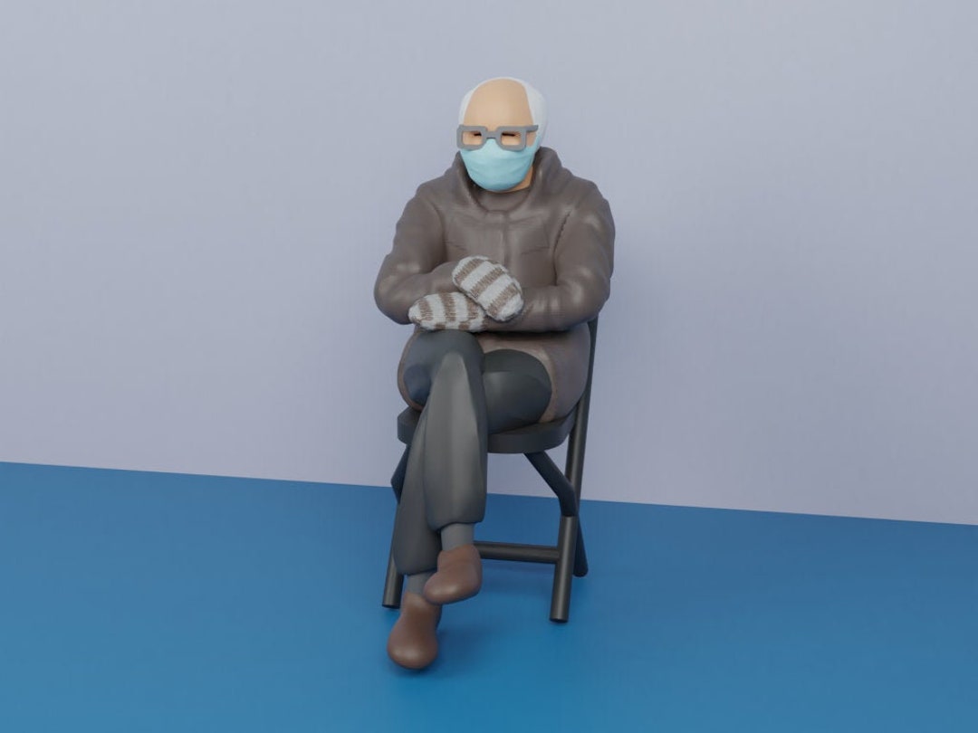 Little Mitten Man Sitting (bernie) STL File - Etsy