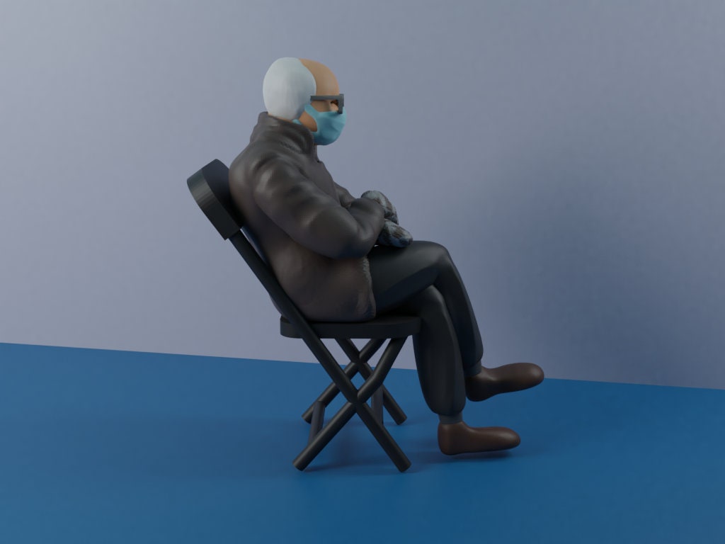 Little Mitten Man Sitting (bernie) STL File - Etsy