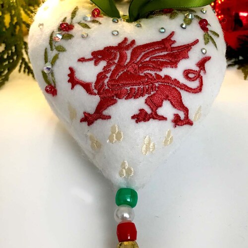 Welsh Dragon Heart Decoration - Etsy