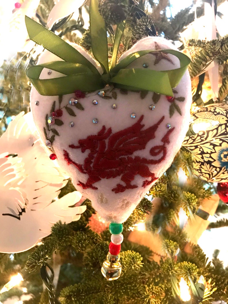 Welsh Dragon Heart Decoration - Etsy