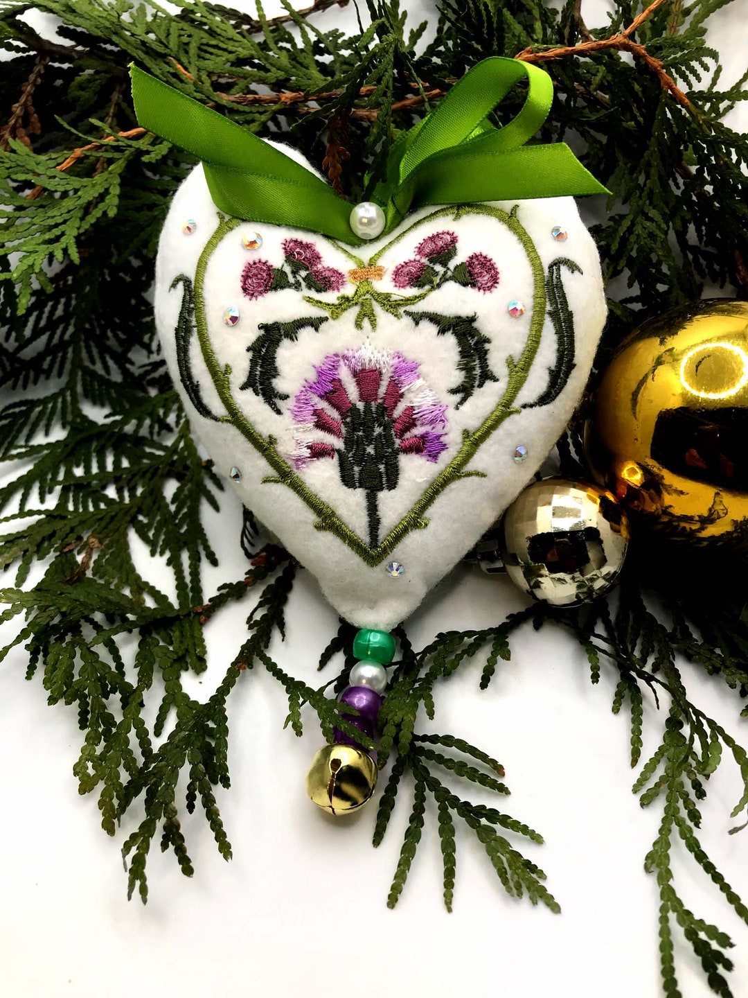 Scots Thistle Heart Decoration - Etsy