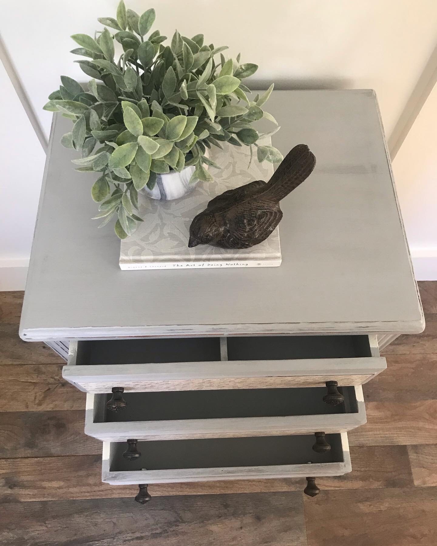 Sold Out!!! Vintage Hand Painted Gray Accent Table, Side Table, End ...
