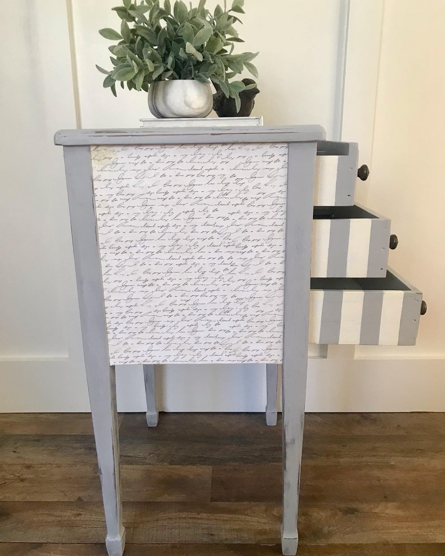 Sold Out!!! Vintage Hand Painted Gray Accent Table, Side Table, End ...