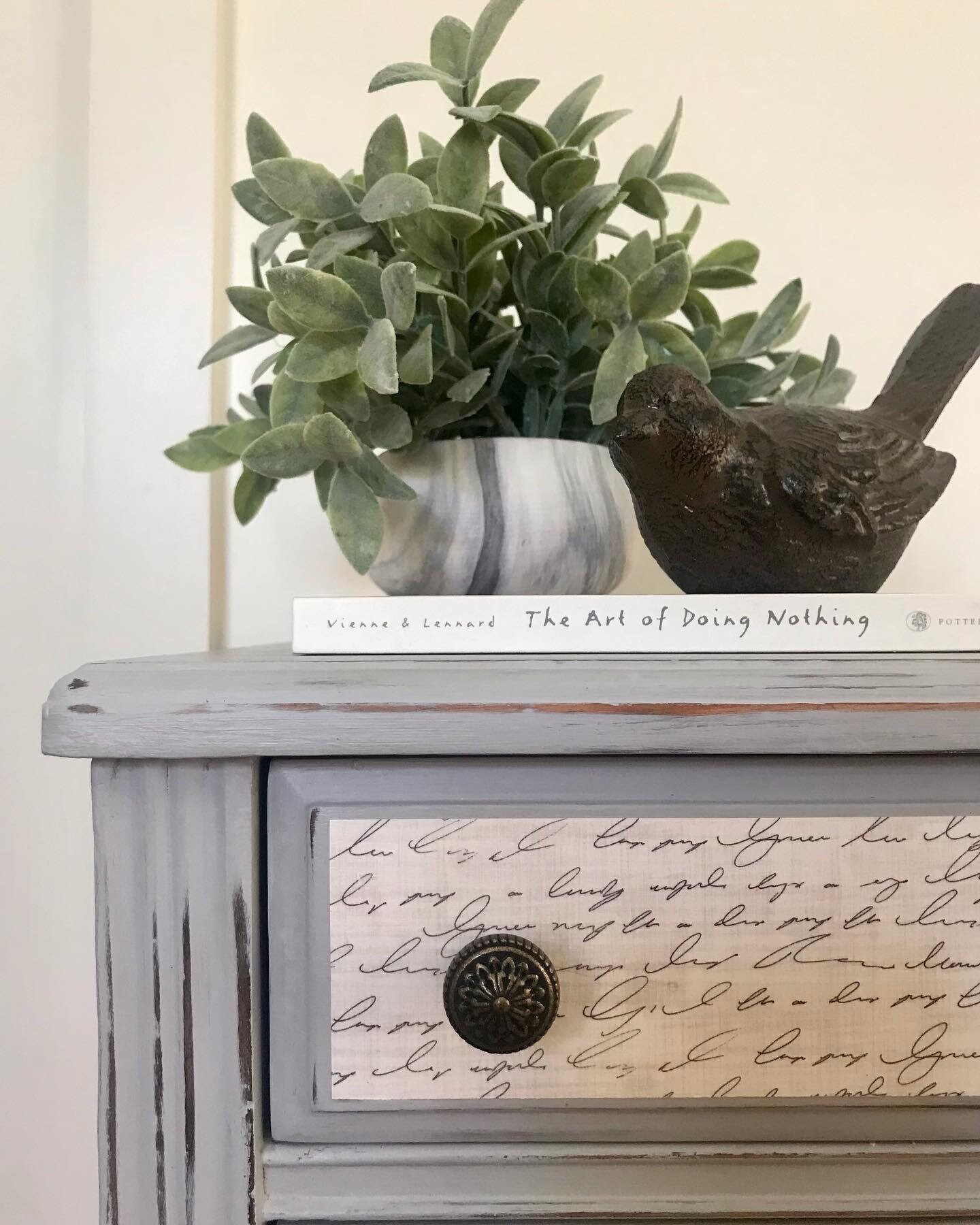 Sold Out!!! Vintage Hand Painted Gray Accent Table, Side Table, End ...