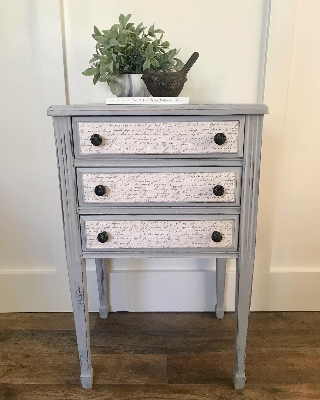 Sold Out!!! Vintage Hand Painted Gray Accent Table, Side Table, End ...