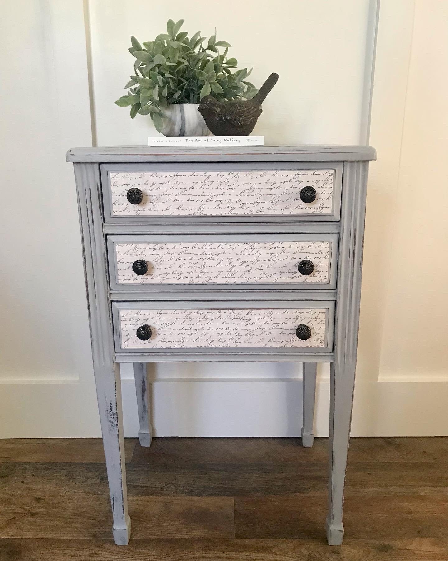 Sold Out!!! Vintage Hand Painted Gray Accent Table, Side Table, End ...
