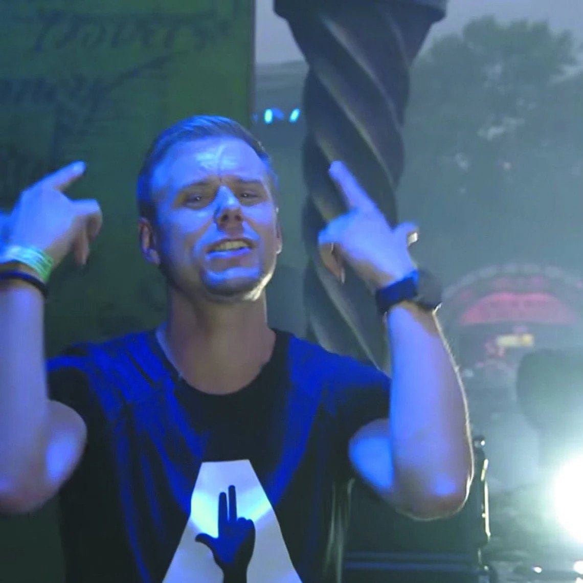 Armin Logo Finger T-shirt White Sensation T-shirt Armin Van Buuren as ...