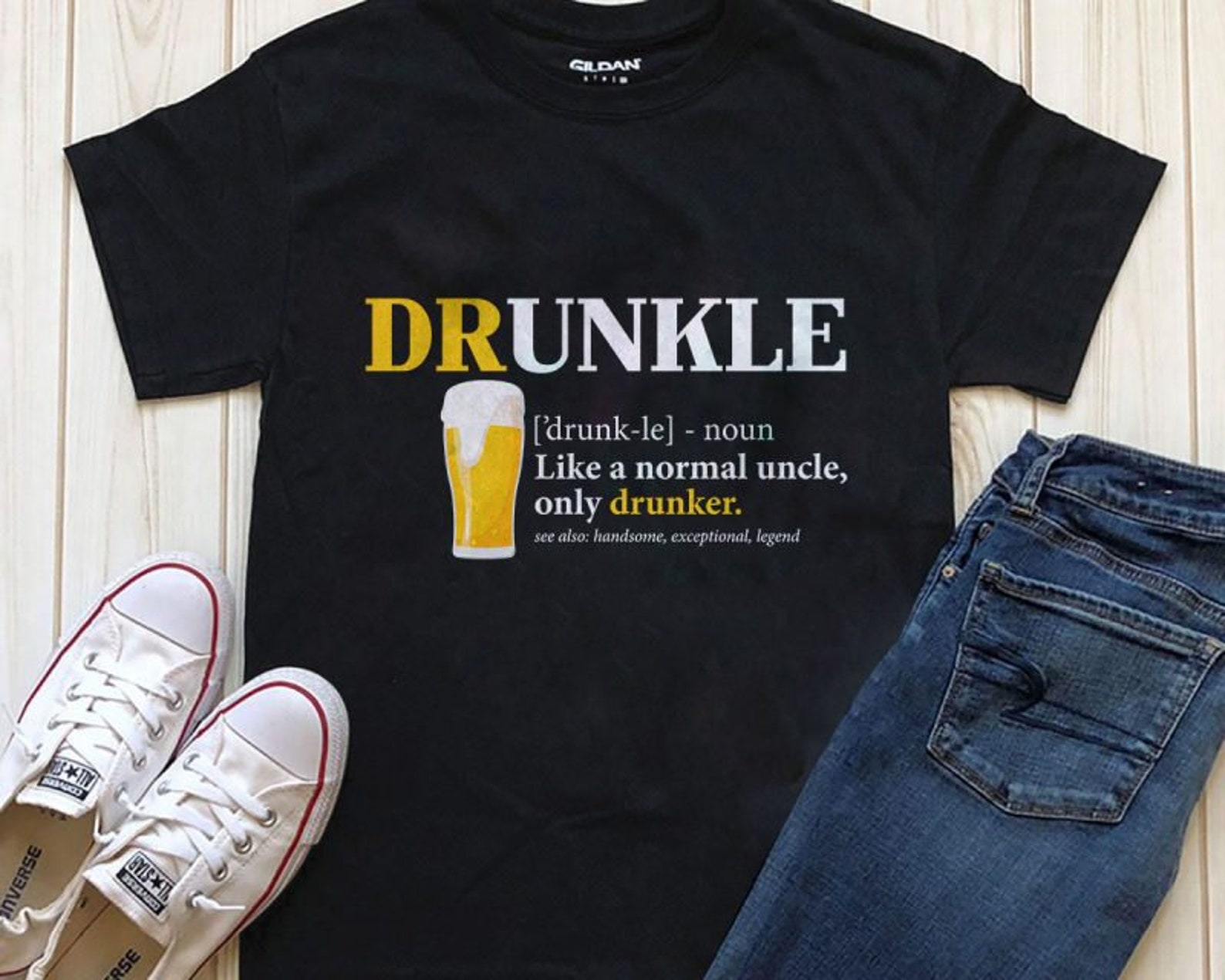 Drunkle T-shirt Beer T-shirt Tee Beer Top Drinking T-shirt Perfect Gift ...