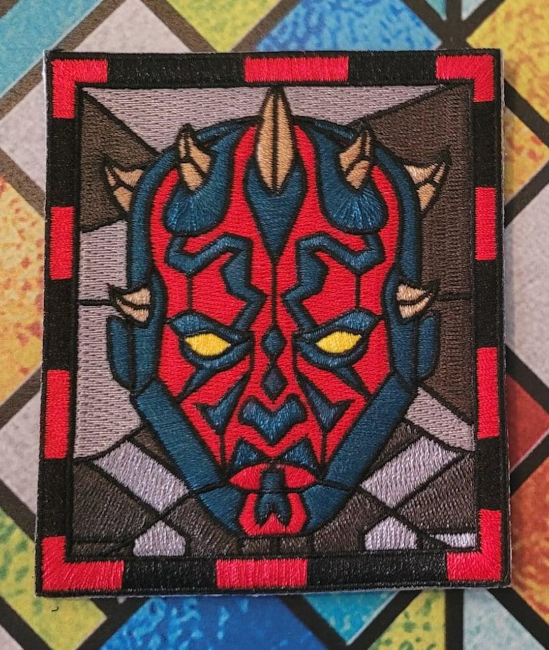 Star Wars Darth Maul Stained Glass Embroidered Patch - Etsy UK