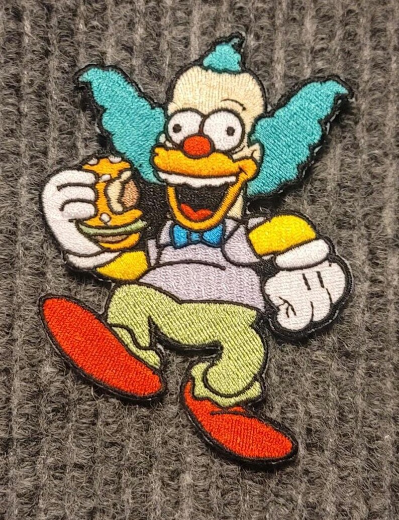 Krusty the Clown Simpsons Action Series Embroidered Patch - Etsy