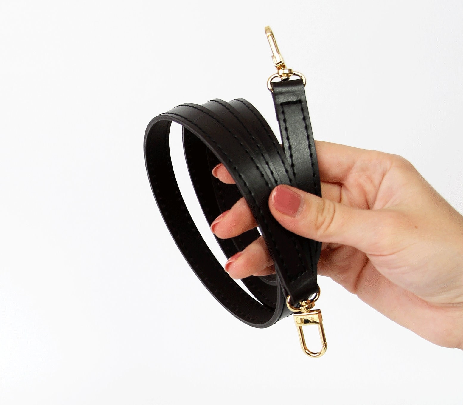 Black Leather 120x15 Cm Long Cross Body Strap Replacement for - Etsy