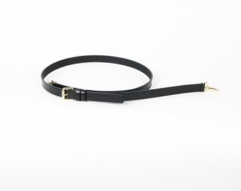 Black Leather Strap 120x1 Cm Long Cross Body Strap Replacement | Etsy