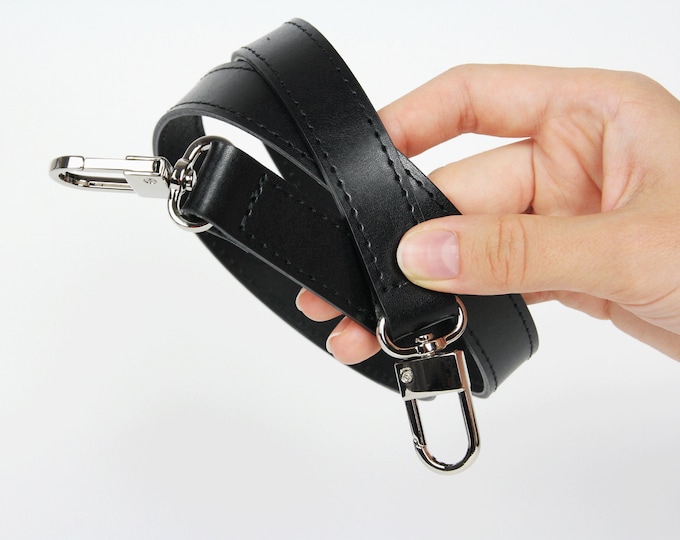 Black Crossbody Strap Black Leather 120x2 Cm Long Replacement - Etsy