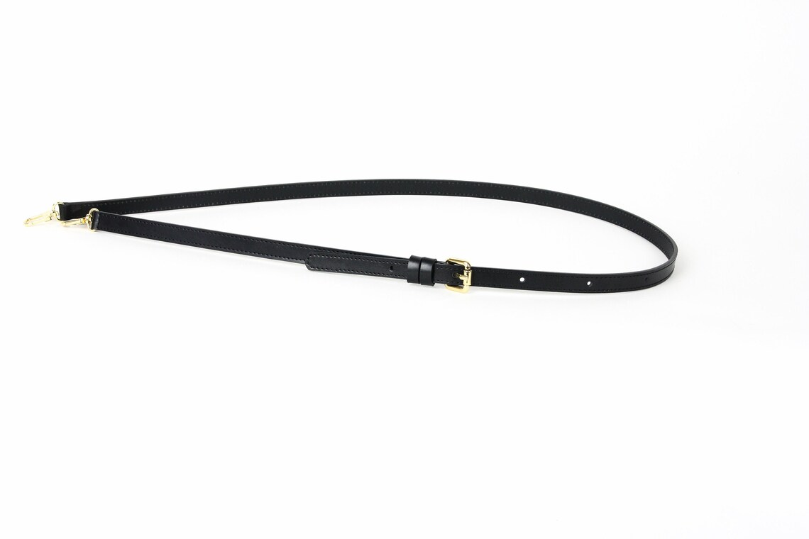 Black Leather Cross Body Strap 12 Mm Adjustable Strap - Etsy