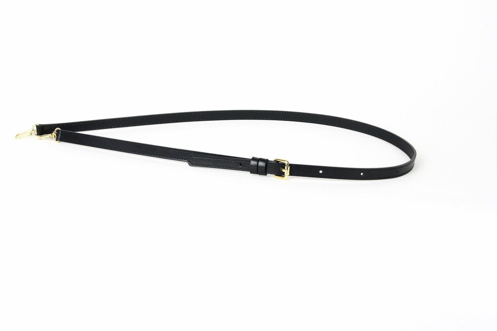 Black Leather Cross Body Strap 12 Mm Adjustable Strap - Etsy