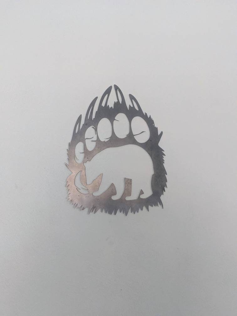 Metal Bear Paw Wall Hanging | Etsy