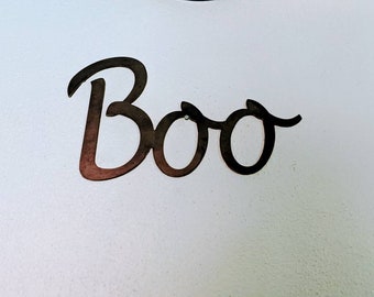 Boo With Ghost Metal Sign | Fall Front Porch Decor | Halloween Metal ...