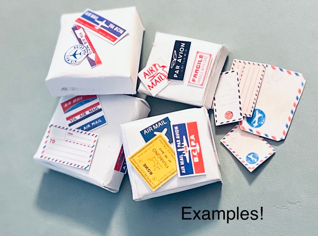 Printable Miniature Postal Labels and Blank Boxes for Dollhouse Offices ...
