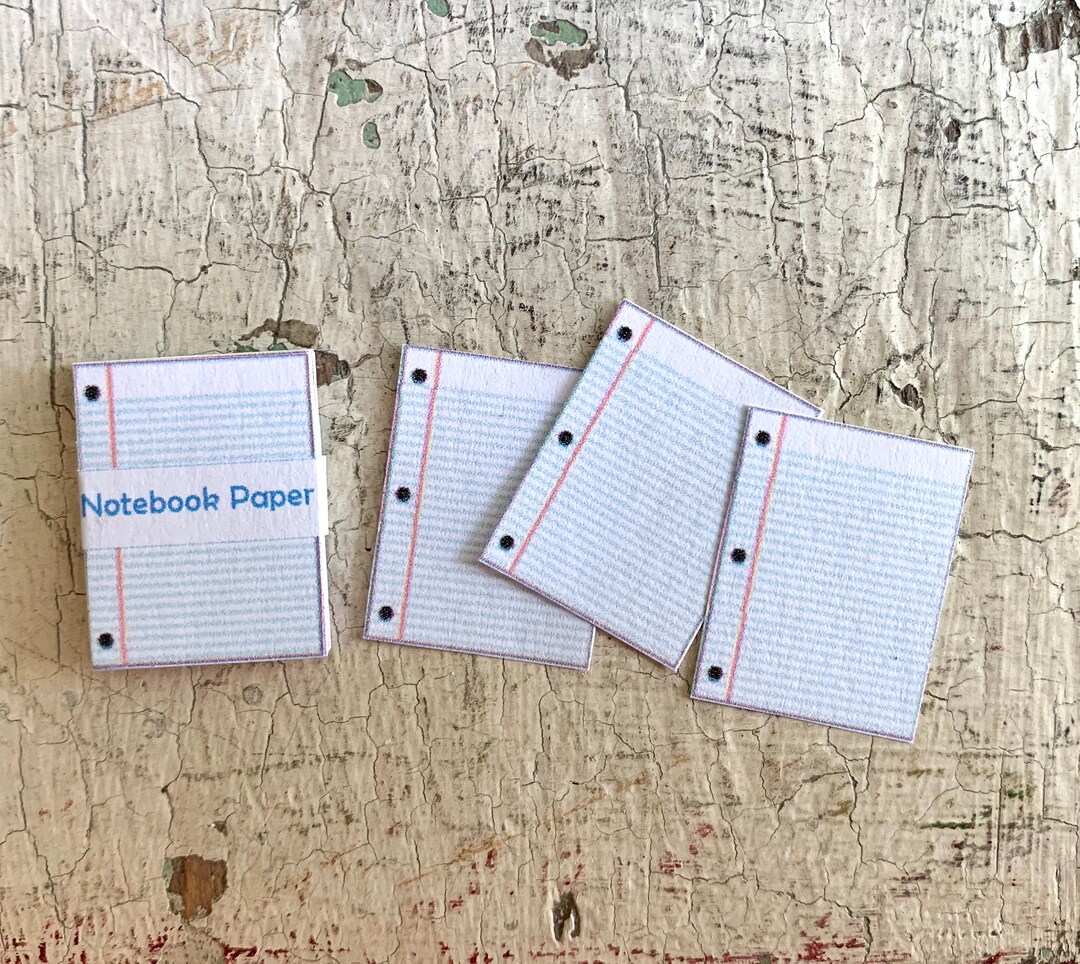 Printable Miniature Notebook Paper for Dollhouse Office or Miniature ...