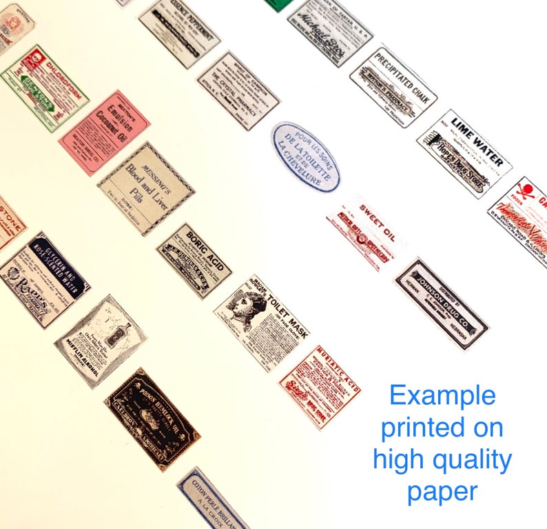 Printable Miniature Labels Vintage Pharmacy and Medicine | Etsy