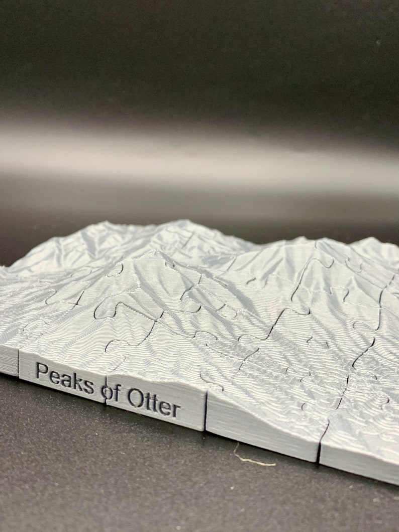 Peaks of Otter 3D Puzzle Topographical Map Puzzle Blue - Etsy