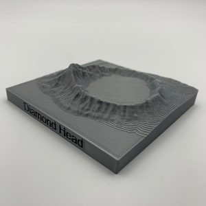 Diamond Head lēʻahi, Honolulu 3D Model Art, 3D Printed Oahu Hawaii ...