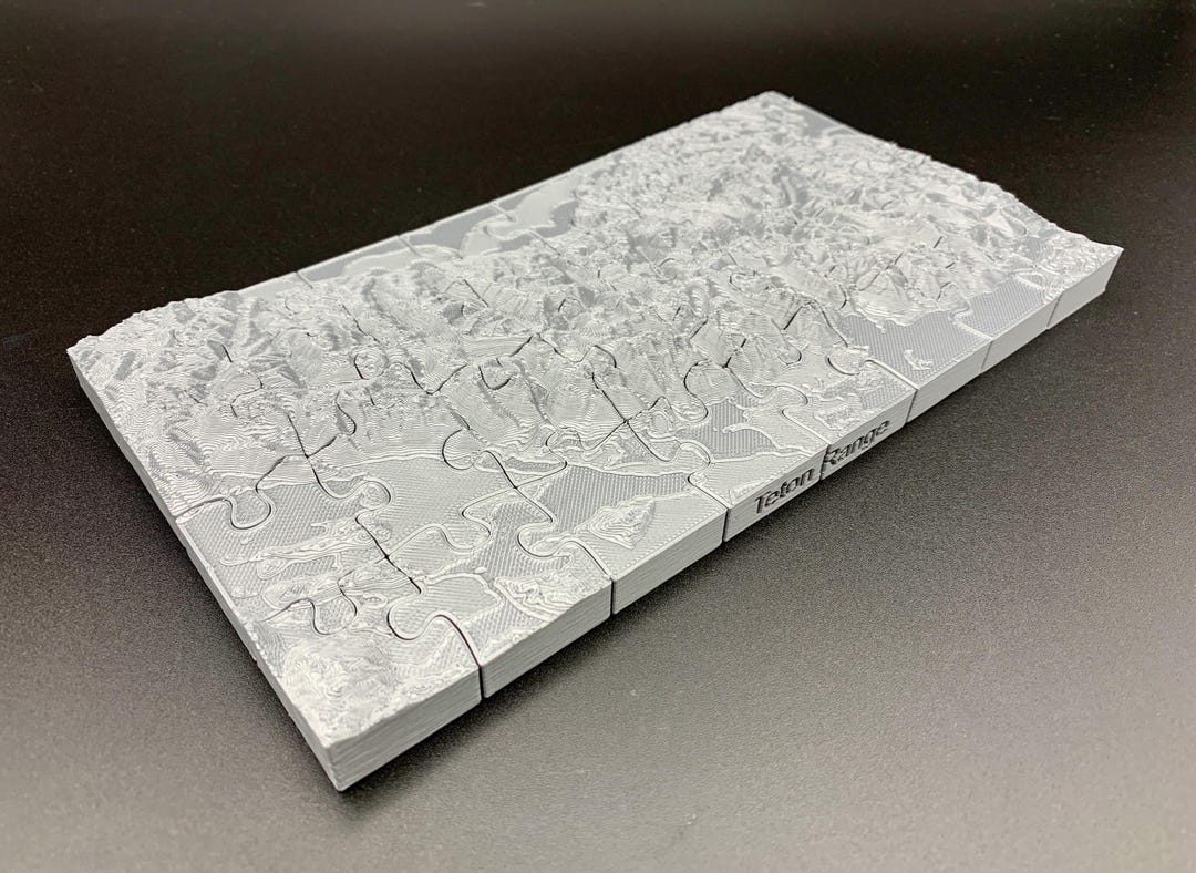 Teton Range 3D Puzzle Topographical Map Puzzle of the Grand Tetons - Etsy