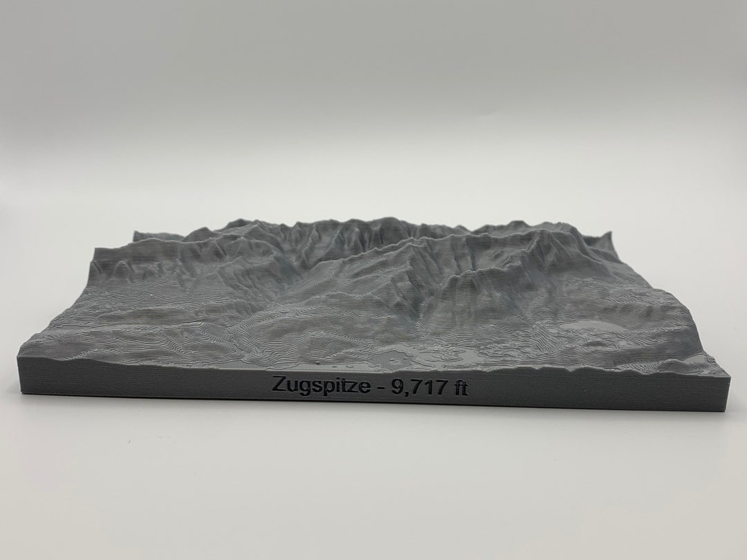 Zugspitze 3D Model, Wetterstein Mountains, 3D Printed Topographical Map ...