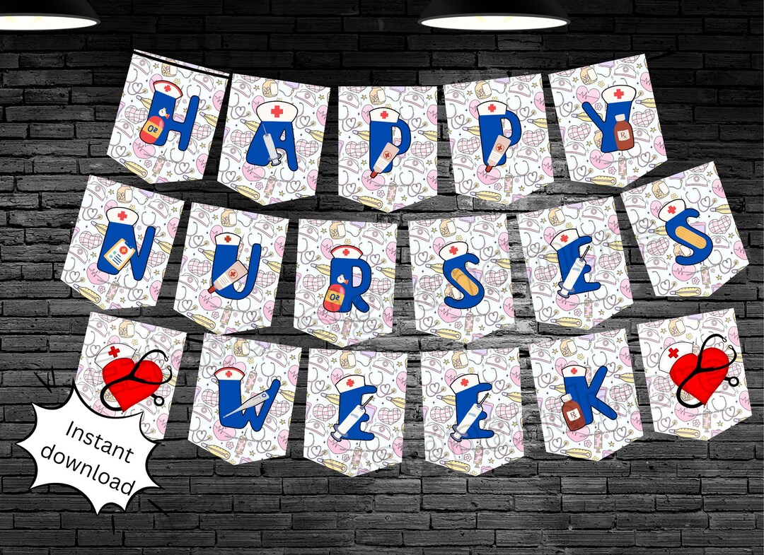Nurses Week Banner, Nurses Week Gift, Nurses Week Png, Printables ...