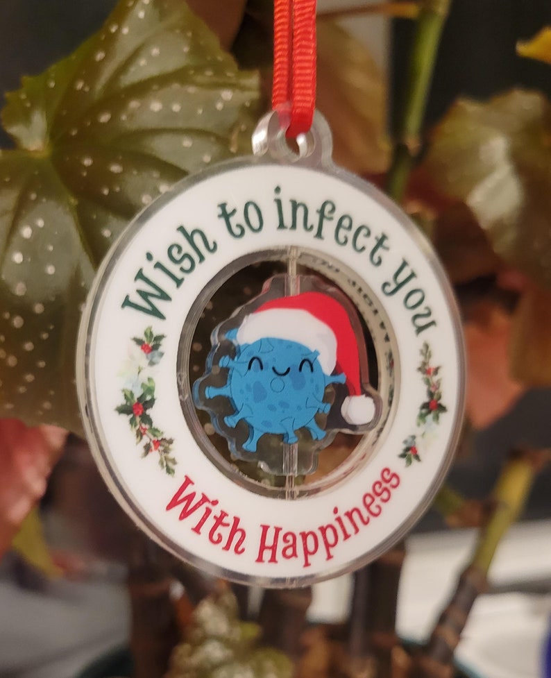 Microbiology Christmas Ornament Infectiously Cheerful Gift, Rotating ...