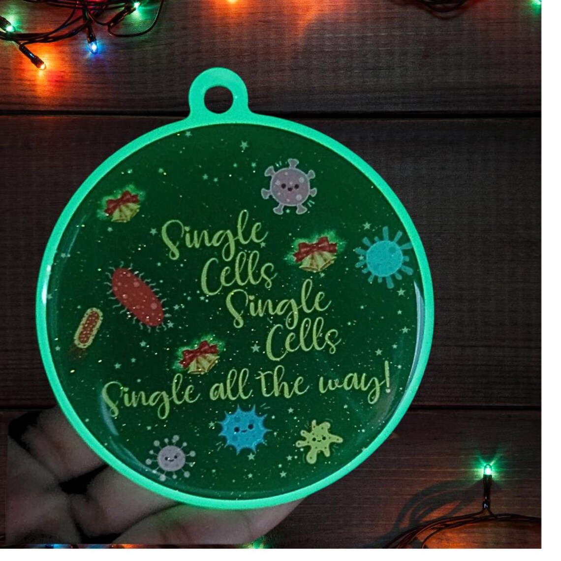 Microbiology Glow-in-the-dark Christmas Ornament - Science Holiday ...