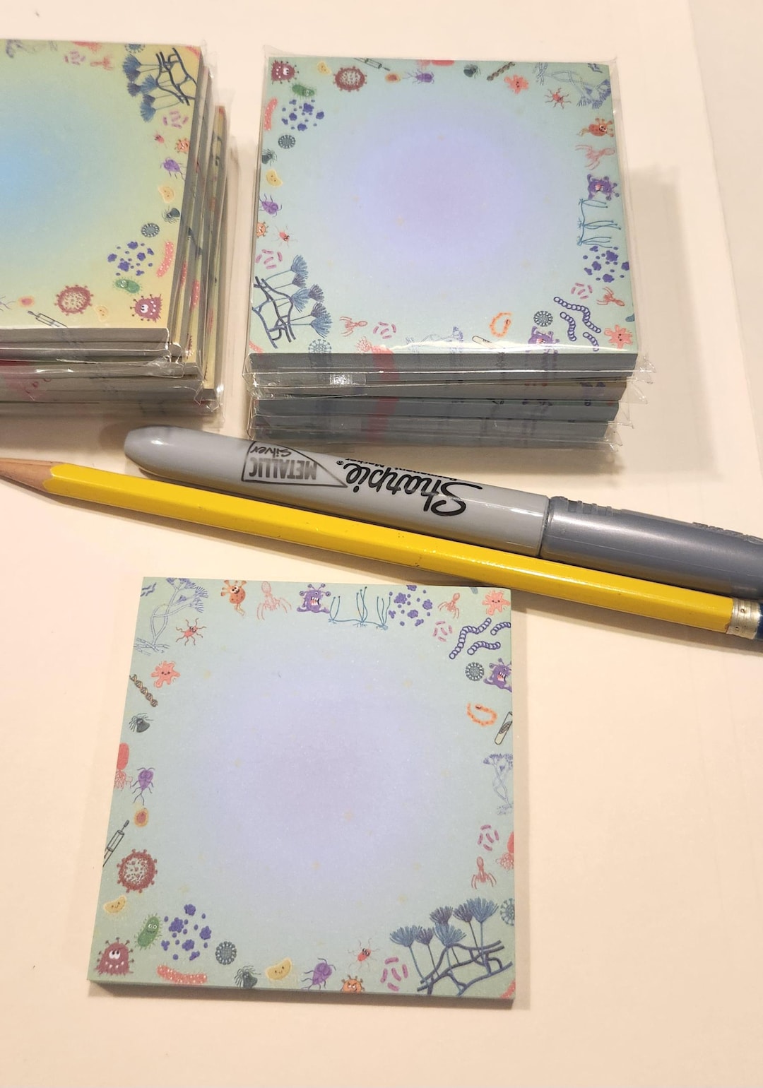 Microbiology Sticky Notes. Quirky Bacteria Note Pad. Biology Adhesive ...