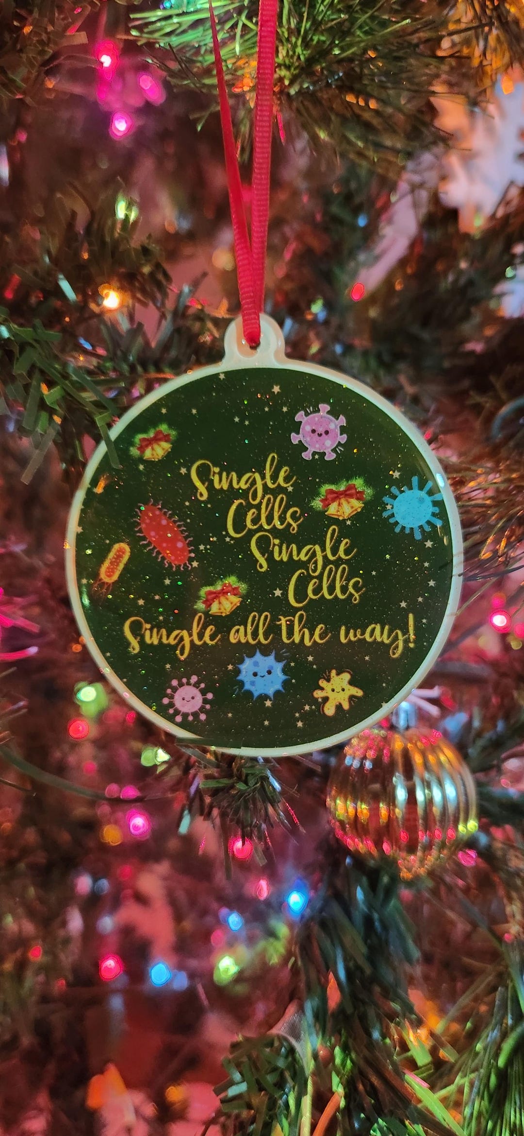 Microbiology Glow-in-the-dark Christmas Ornament - Science Holiday ...