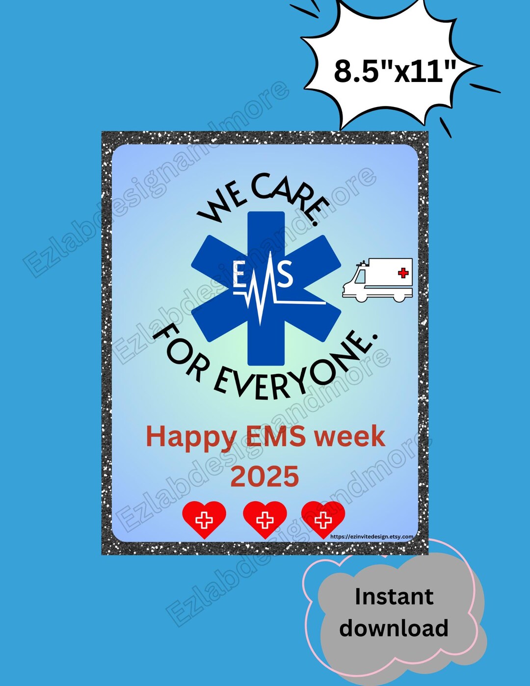 Ems Week 2025 Printable Posters, Instant Download. Emergency Medical ...