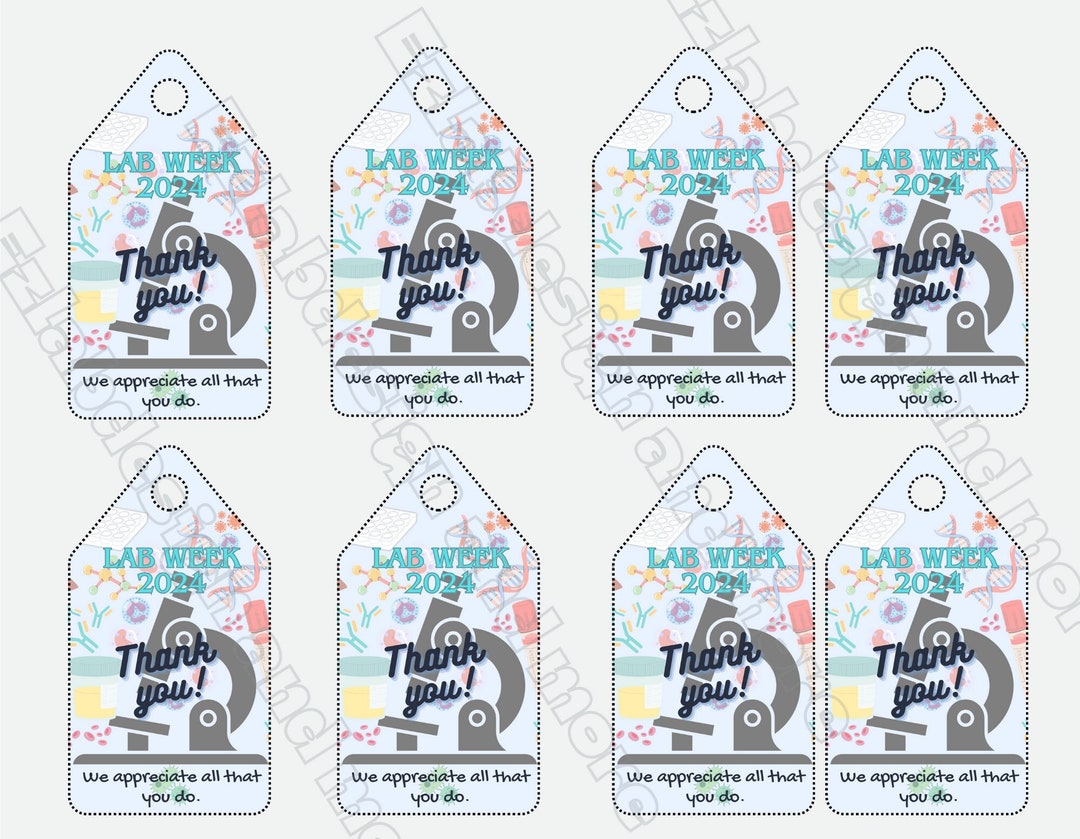 Lab Week Gift Tags, Lab Week 2024 Printable Gift Tags, Instant Download ...