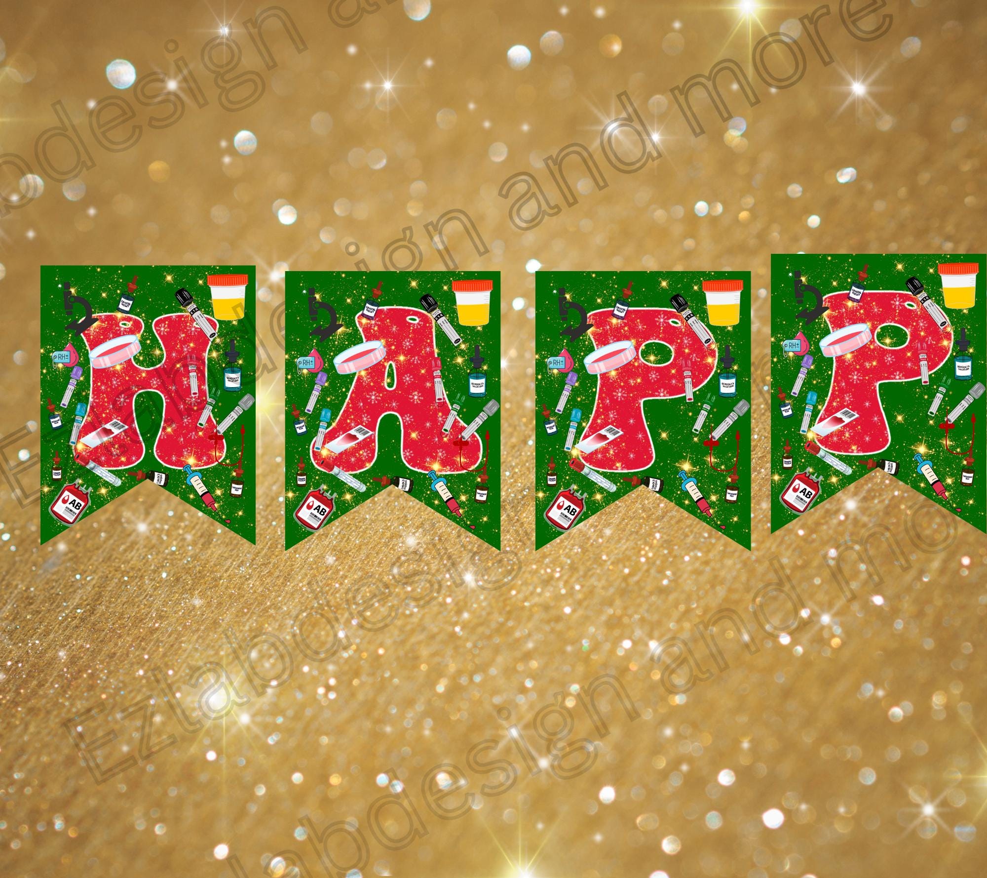 Medical Laboratory Holiday Printable Banner, Med Tech Christmas Party ...