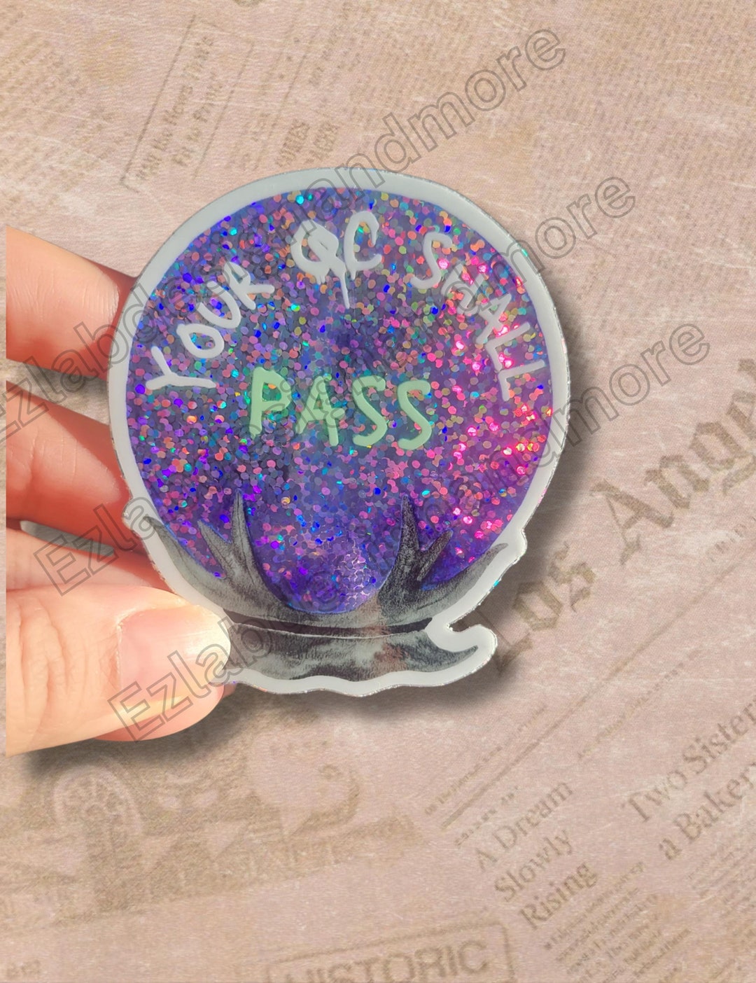 Lab Tech Sticker, Your Qc Shall Pass, Crystal Ball Sticker, Glitter ...