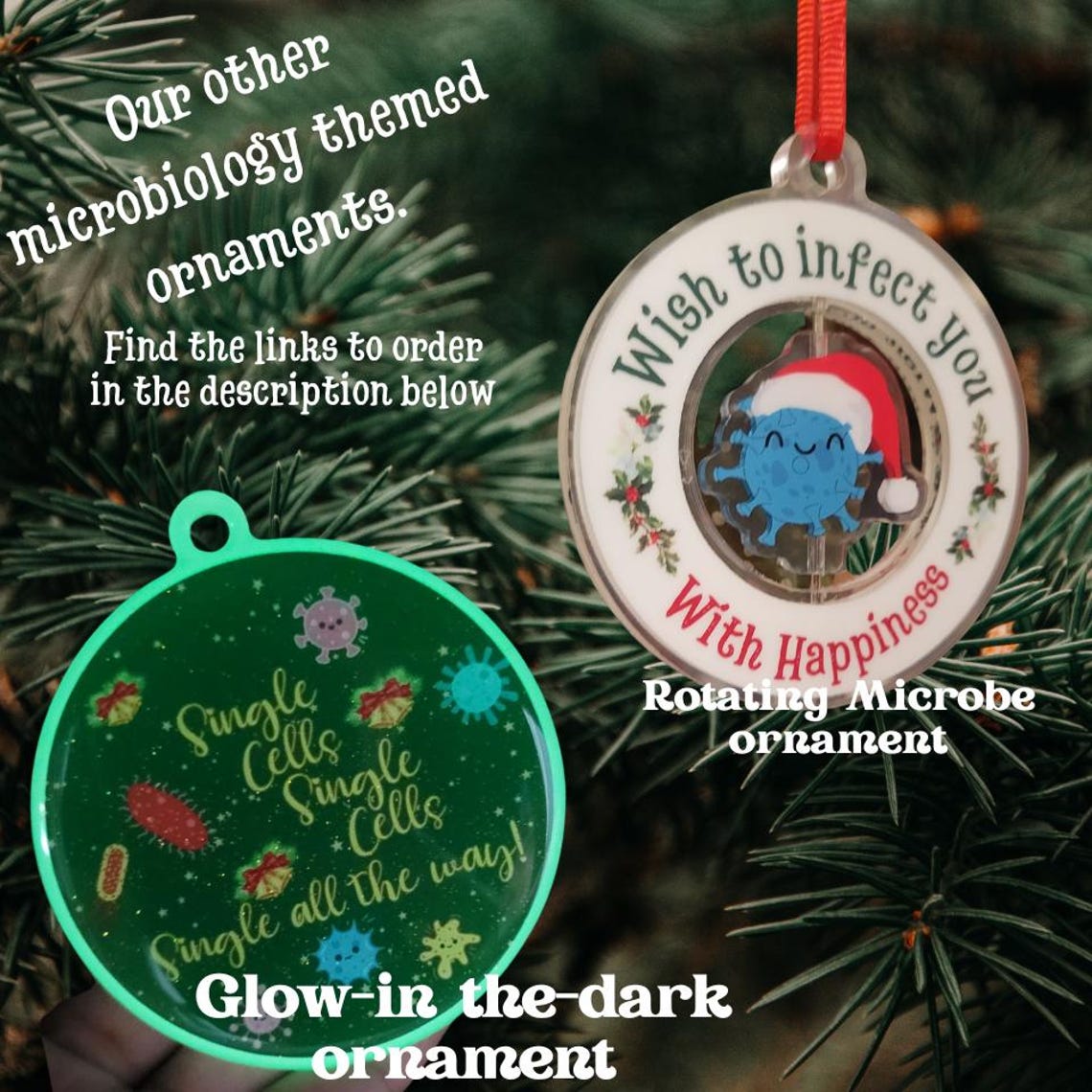 Microbiology Christmas Ornament: Lab Scientist Holiday Tree Decor - Etsy
