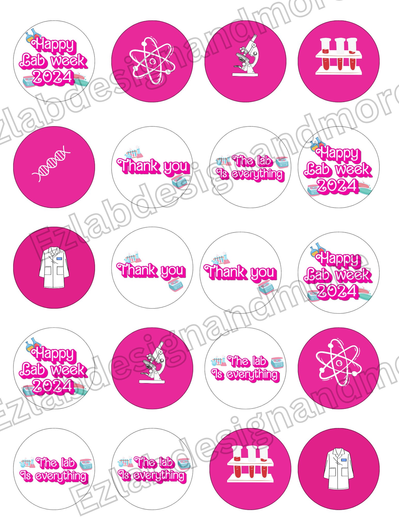 Lab Week Printable Cupcake Toppers, Lab Week 2024, Instant Download ...